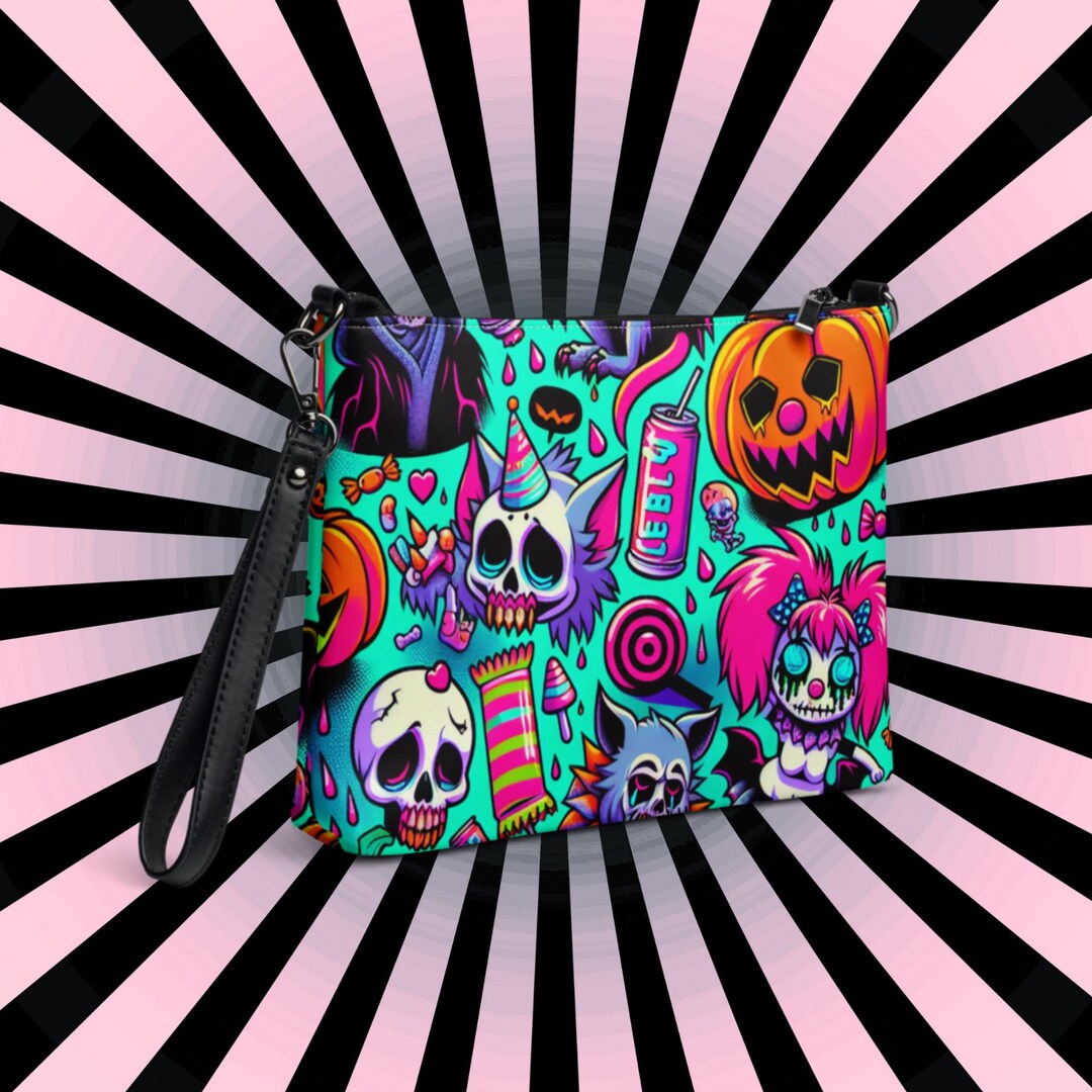 Weirdcore Pastel Goth Bubble Horror Clowncore Punkrock Clutch Bag ...