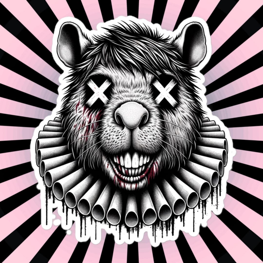 Macabre Horror Gothic Capybara Clown Vinyl Sticker Gore Clowncore ...