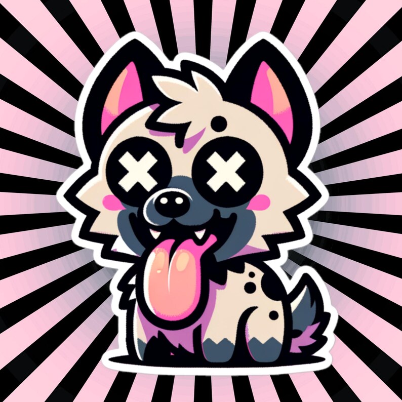 Creepy Cute Weirdcore Kawaii Hyena Waterproof Grunge Vinyl Sticker - Etsy