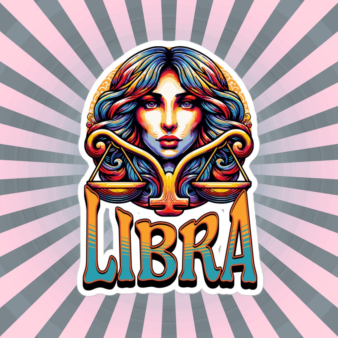 Libra Flash Sticker, Zodiac Sign Sticker, Horoscope Custom Libra ...