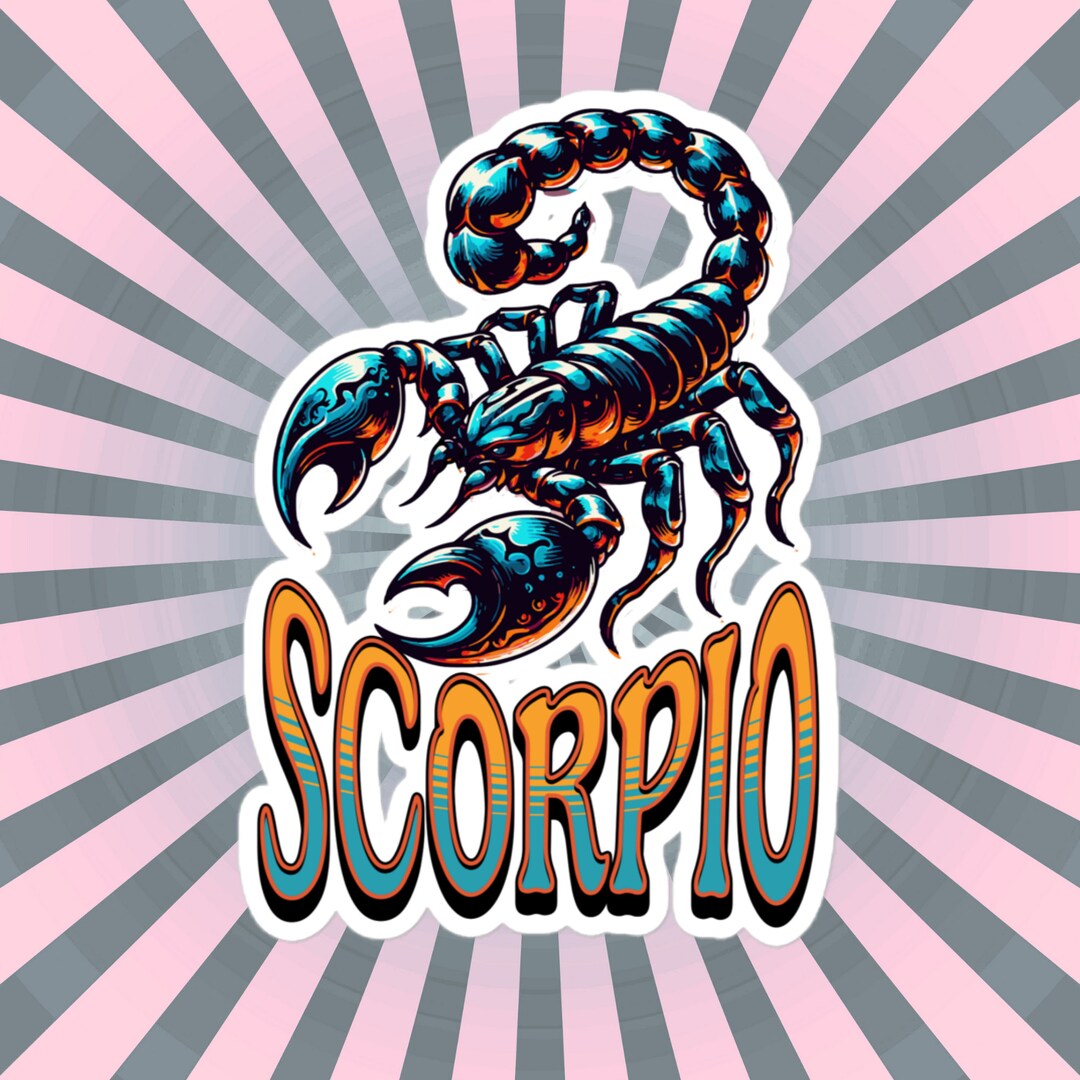 Scorpio Flash Sticker, Zodiac Sign Sticker, Horoscope Custom Scorpio ...