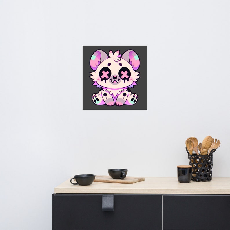 Creepy Cute Clowncore Hyena Wall Poster Oddcore Pastel Goth Grunge ...