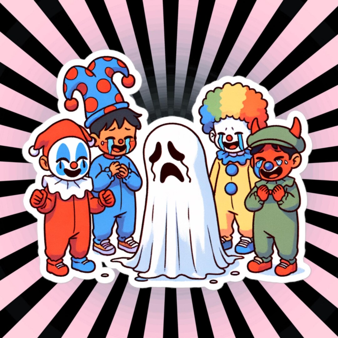 Creepy Ghost Vinyl Sticker – Bullied by Clowns, Waterproof Decal - Etsy