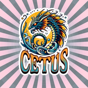 Cetus Flash Sticker, Zodiac Sign Sticker, Horoscope Custom Cetus ...
