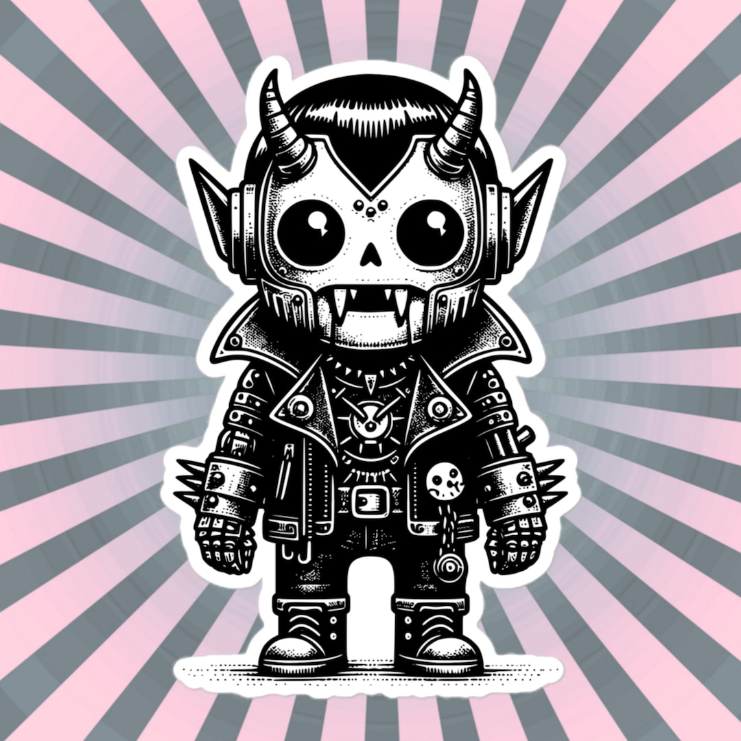 Cyberpunk Vampire Cyborg Sticker, Gothic Darkcore Decal - Etsy