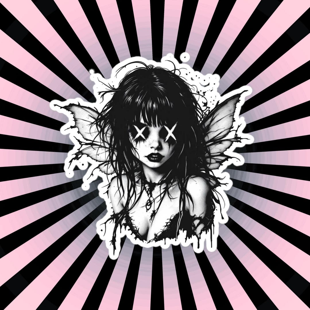 Gothic Weirdcore Dark Fairy Bubble-free Waterproof Vinyl Sticker - Etsy