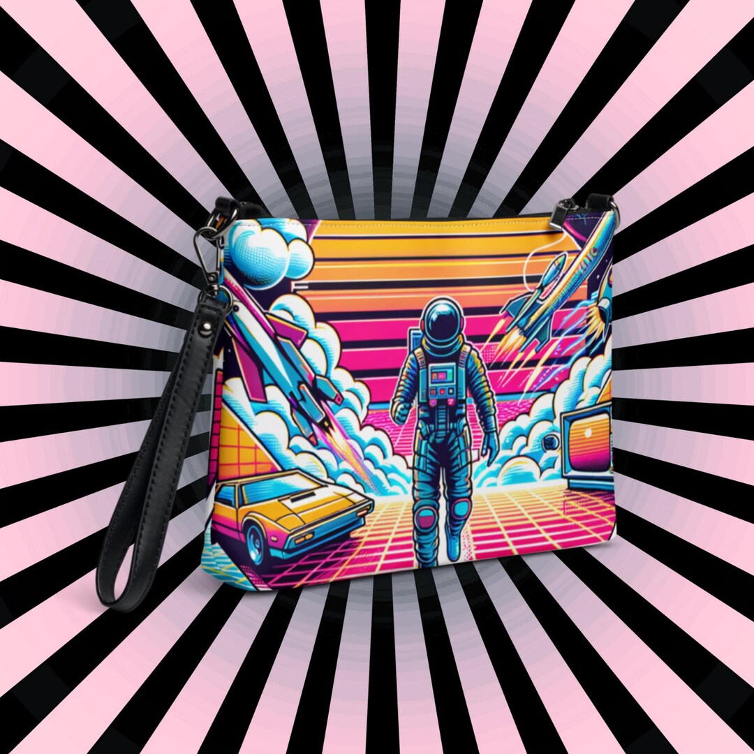 Retro Neon Goth Weirdcore Dreamscape Astronaut Punkrock Purse Gothic ...