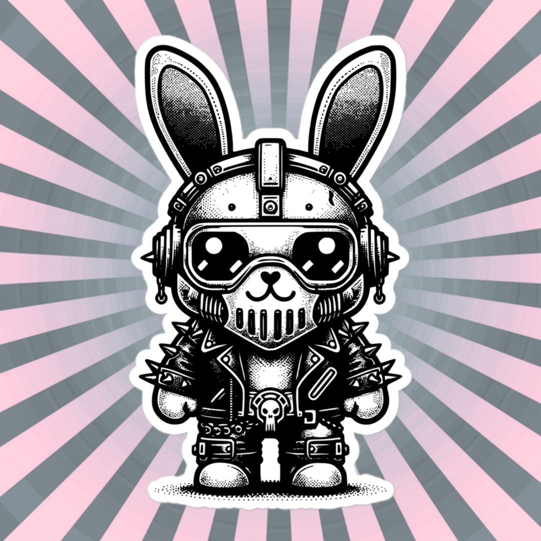 Cyberpunk Bunny Rabbit Sticker, Gothic Punk Rock, Waterproof Vinyl - Etsy