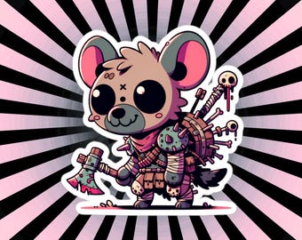 Creepy Cute Weirdcore Kawaii Hyena Waterproof Grunge Vinyl Sticker - Etsy