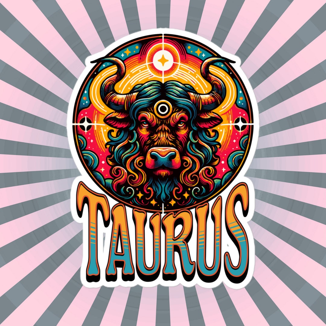 Taurus Flash Sticker, Zodiac Sign Sticker, Horoscope Custom Taurus ...