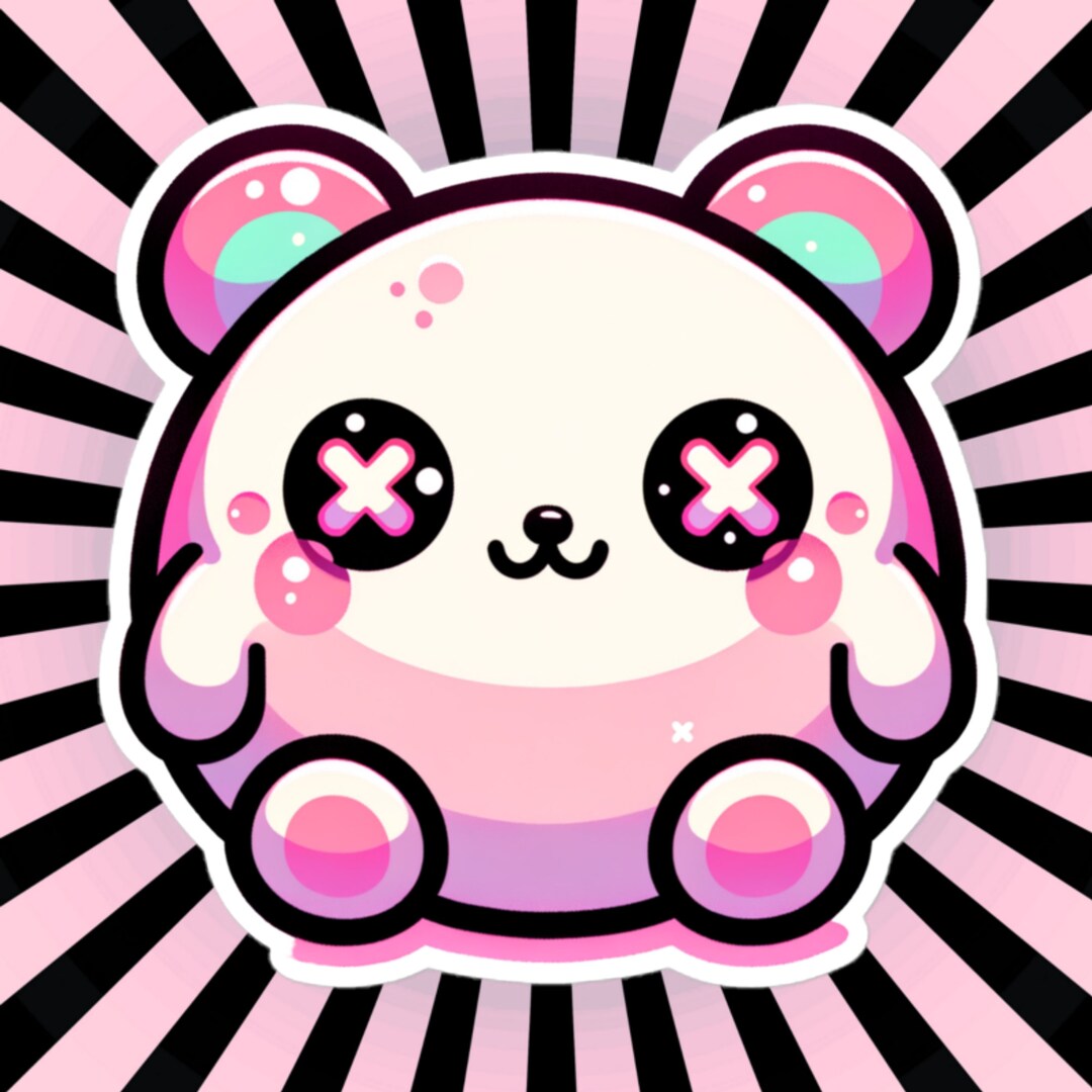Weirdcore Pink Bear Vinyl Sticker, Pastel Goth Grunge, Waterproof - Etsy