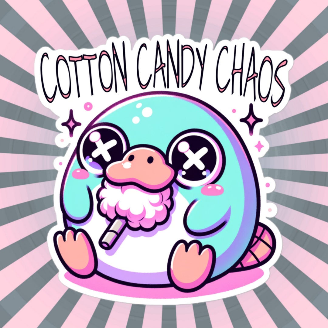 Weirdcore Pastel Goth Grunge Cute Platypus Sticker Cotton Candy Chaos ...