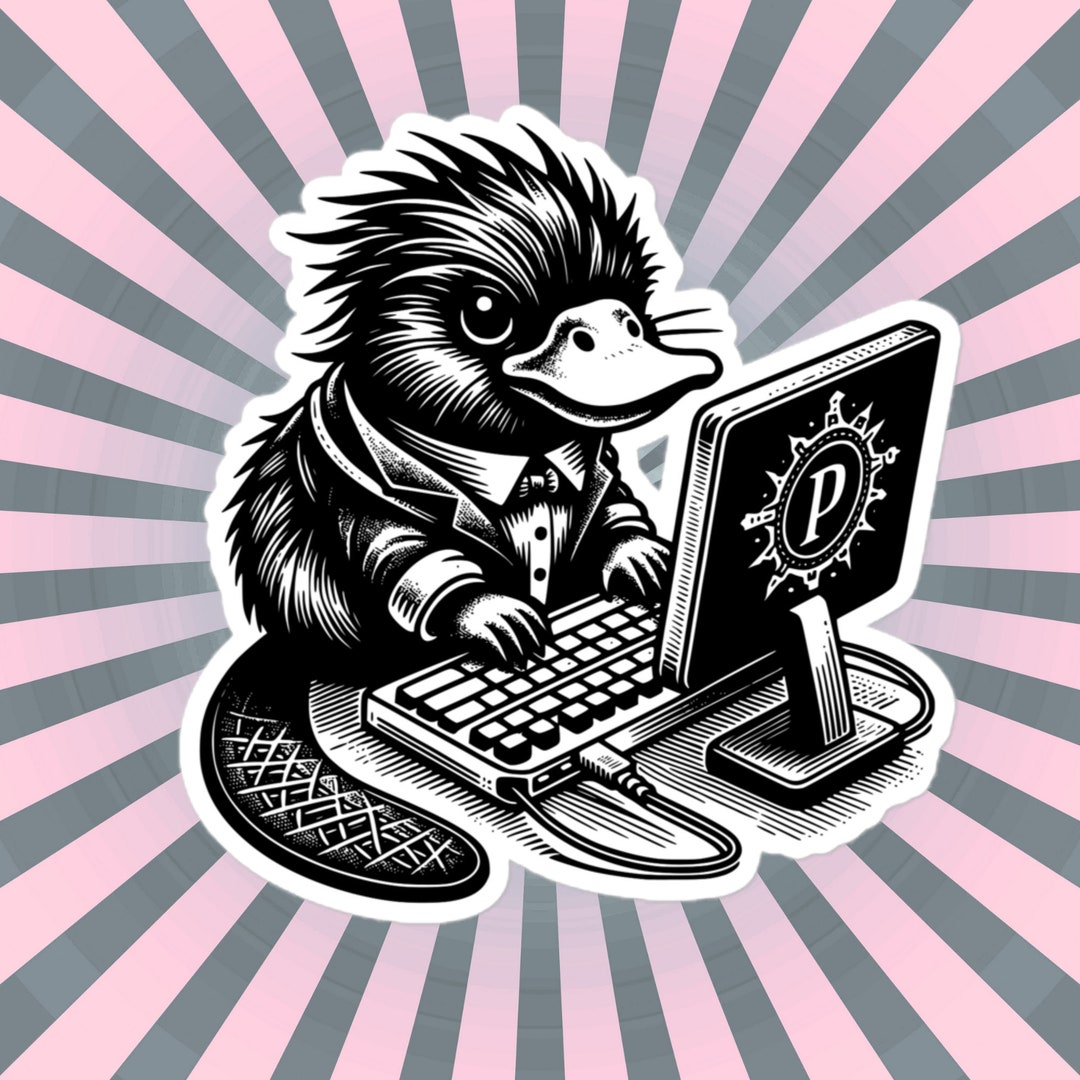 Punk Rock Platypus on Computer Sticker, Cyberpunk Platypus With Tech ...