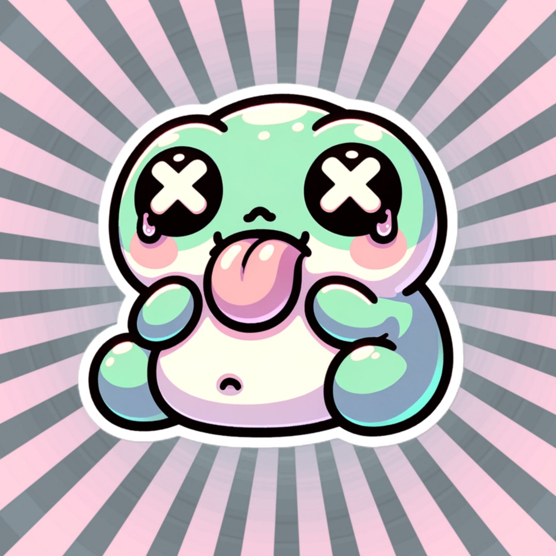 Weirdcore Pastel Goth Grunge Cute Chubby Frog Vinyl Sticker Froggy ...