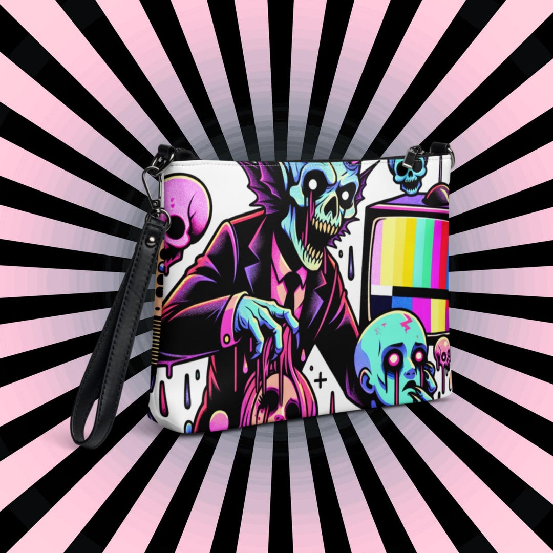 Weirdcore Pastel Goth Scene Zombie TV Punkrock Clutch Bag Gothic Grunge Purse Crossbody Bag - Etsy