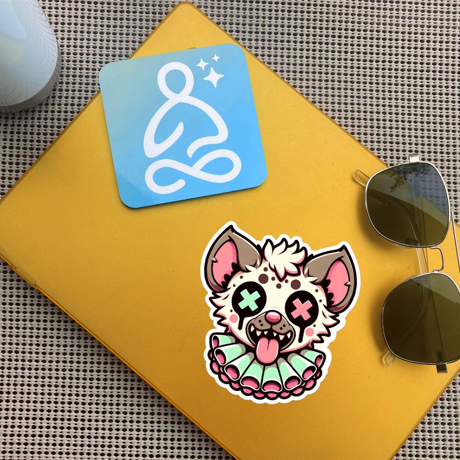 Creepy Cute Weird Hyena Clown Vinyl Sticker Weirdcore Clowncore Pastel ...