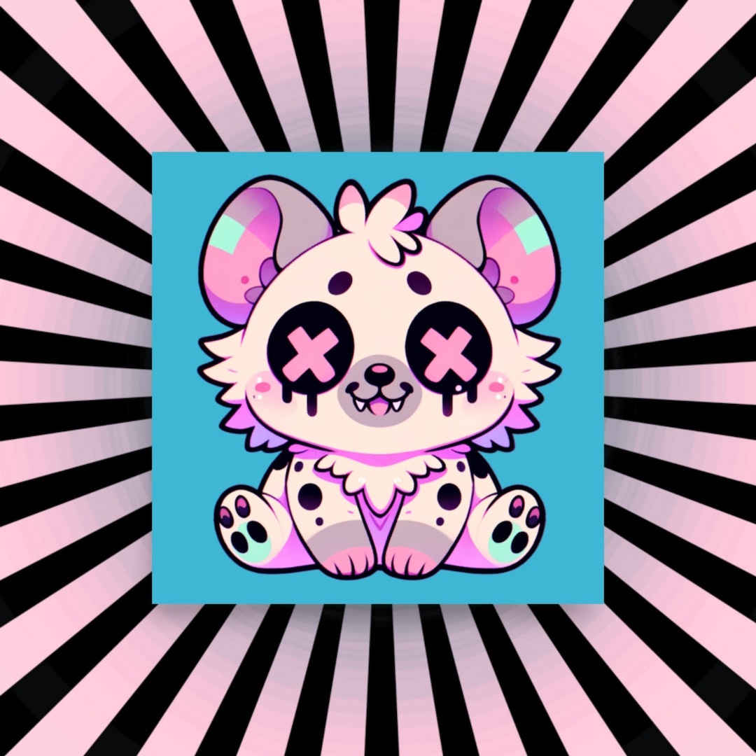 Clowncore Hyena Poster – Pastel Goth Grunge Room Decor - Etsy
