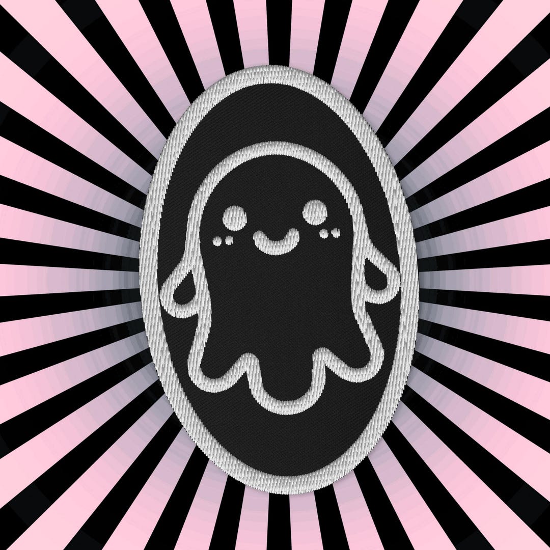 Creepy Cute Weirdcore Grunge Ghost Embroidered Iron on Sew on Patch ...