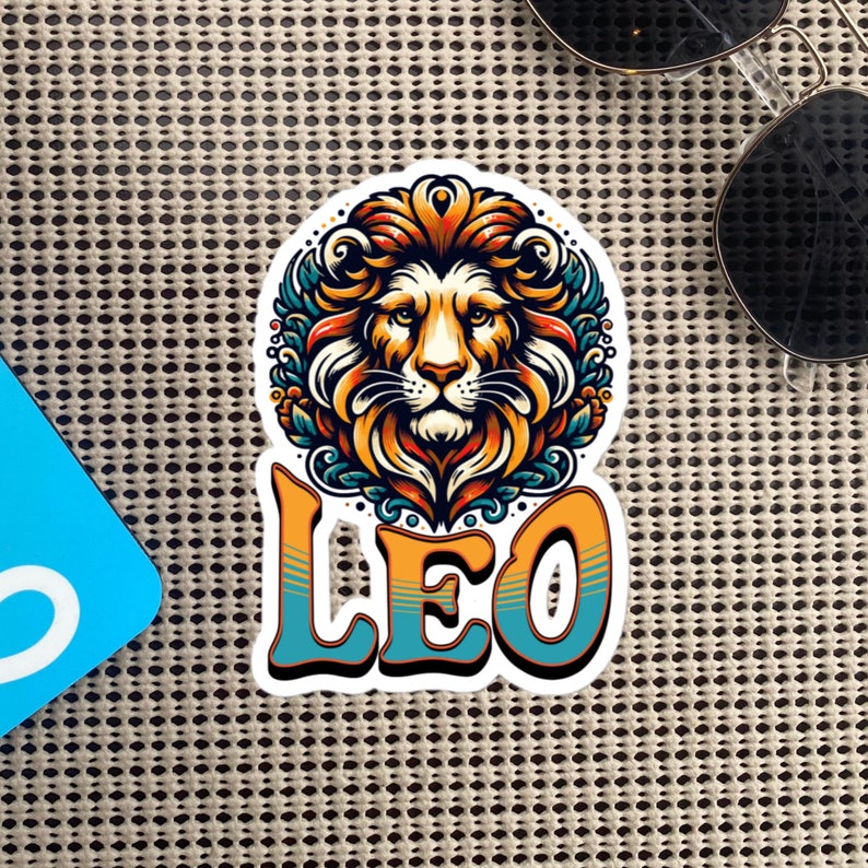 Leo Zodiac Sign Sticker, Flash Art Style - Etsy
