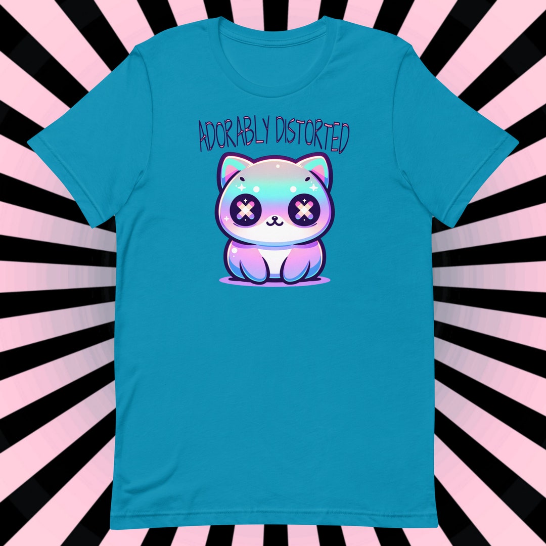 Weirdcore Pastel Goth Grunge Cute Kitty Cat Shirt Adorably Distorted T ...