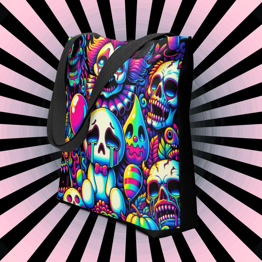 TOTE BAG Gothic Grunge Neon Goth Darkcore Weirdcore Crying Ghost Gore ...