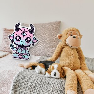 Cute Baphomet Pillow of Creepy Kawaii Goat Yoga Pose Weirdcore Y2K ...
