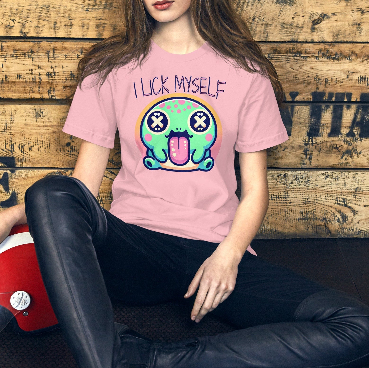 Weirdcore Pastel Goth Grunge Cute Frog T-shirt Pink 100% Organic Combed ...