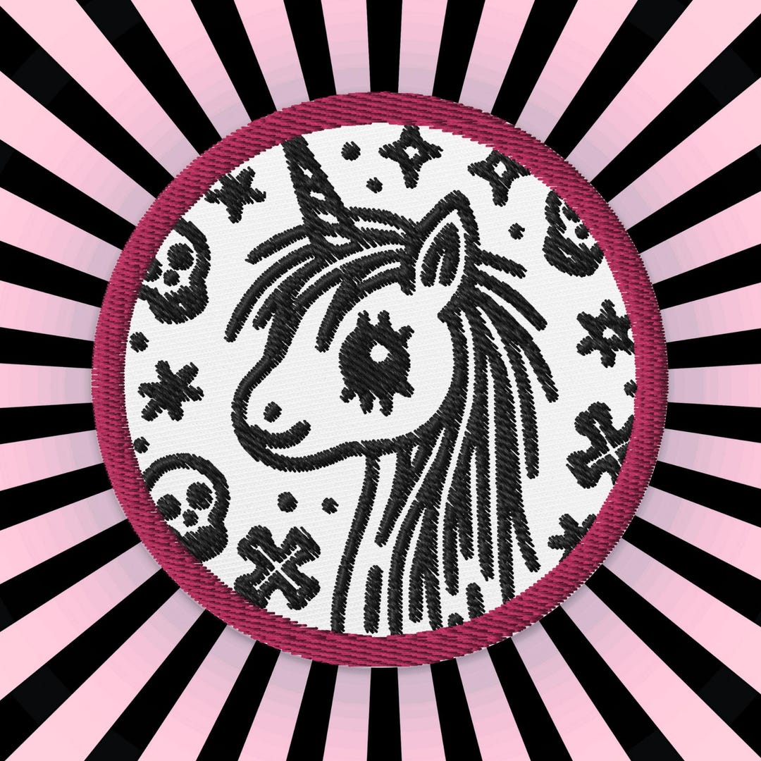 Creepy Weirdcore Grunge Goth Unicorn Embroidered Patch - Etsy