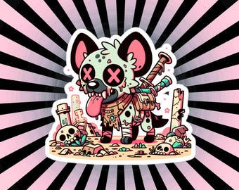 Creepy Cute Weirdcore Kawaii Hyena Waterproof Grunge Vinyl Sticker - Etsy