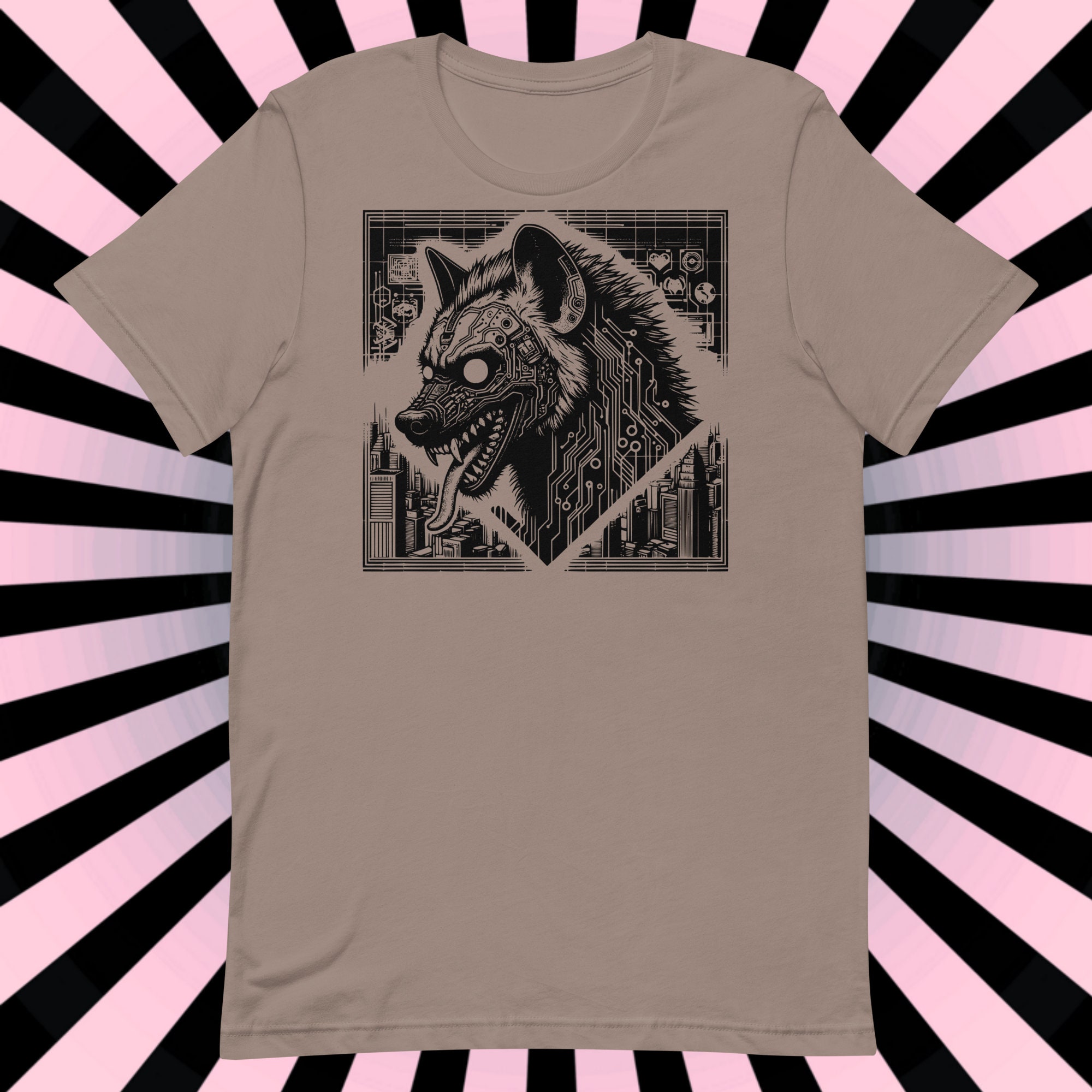 Scary Spooky Dystopian Hyena T-shirt Gothic Grunge Weirdcore Spotted ...
