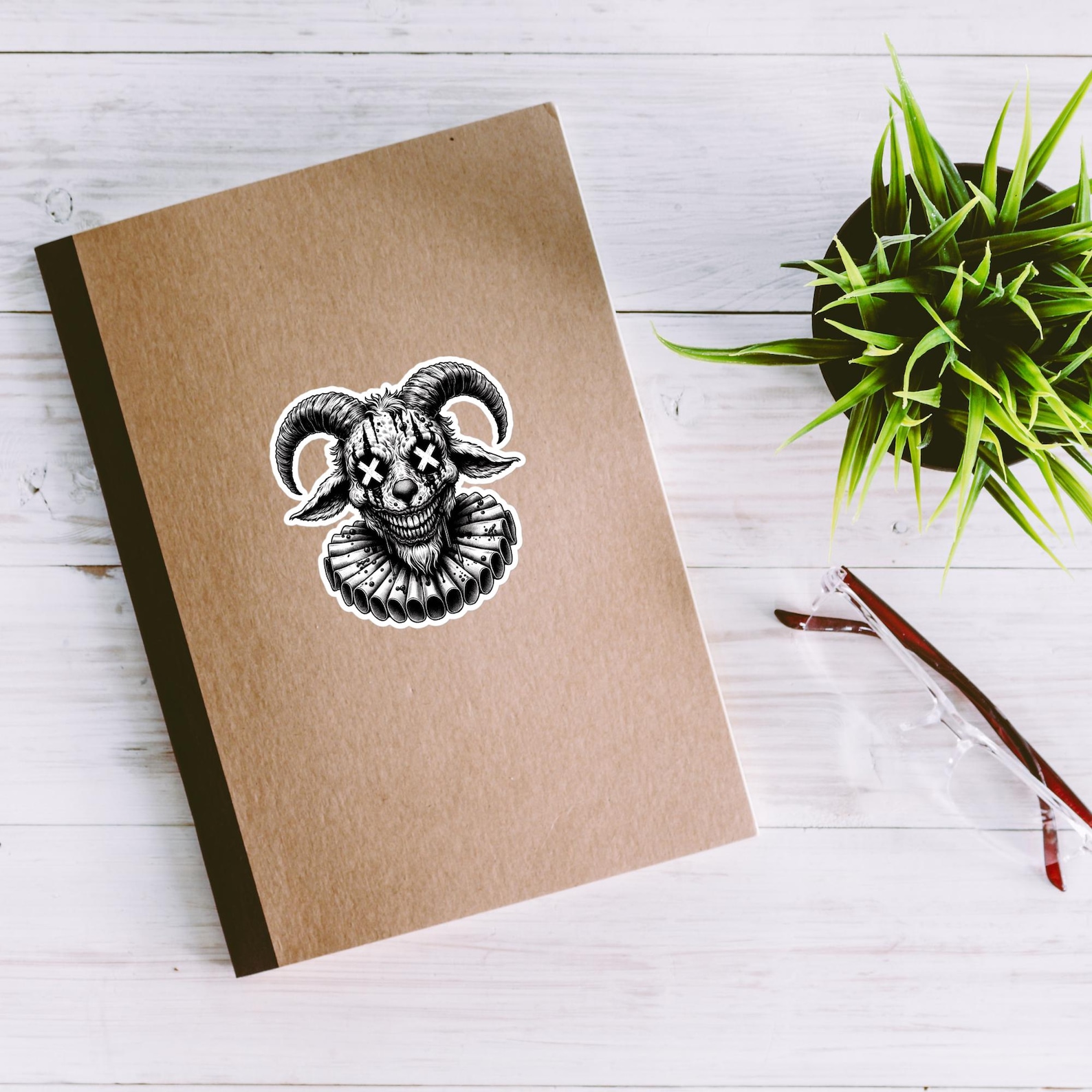 Macabre Horror Gothic Goat Clown Vinyl Sticker Gore Clowncore Gothic ...