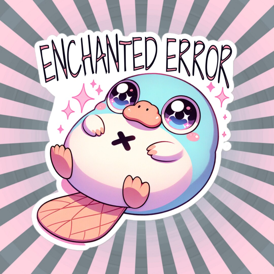 Weirdcore Pastel Goth Grunge Cute Platypus Sticker Enchanted Error ...