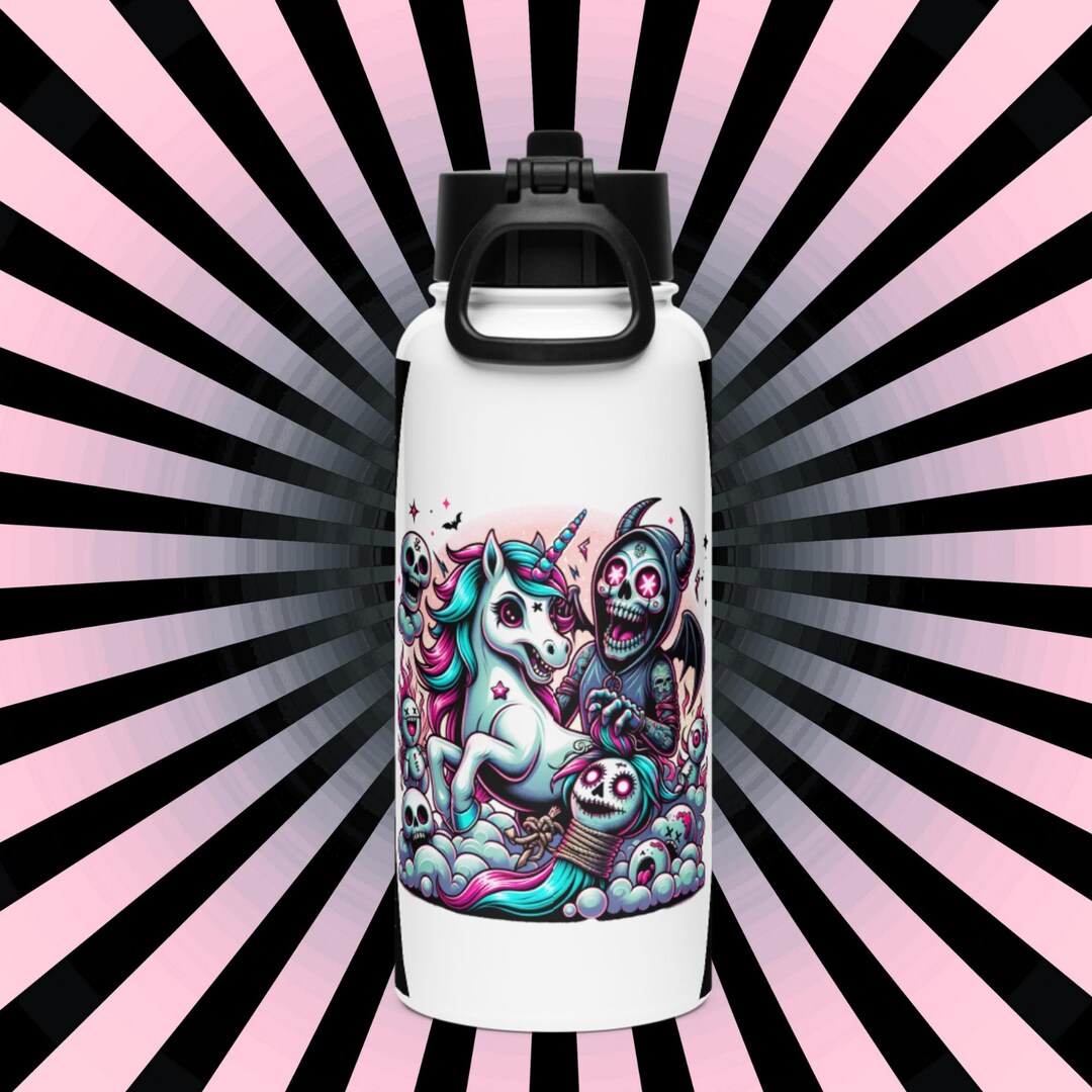Creepy Horror Cute Weirdcore Unicorn Grim Reaper Battle Tumbler ...
