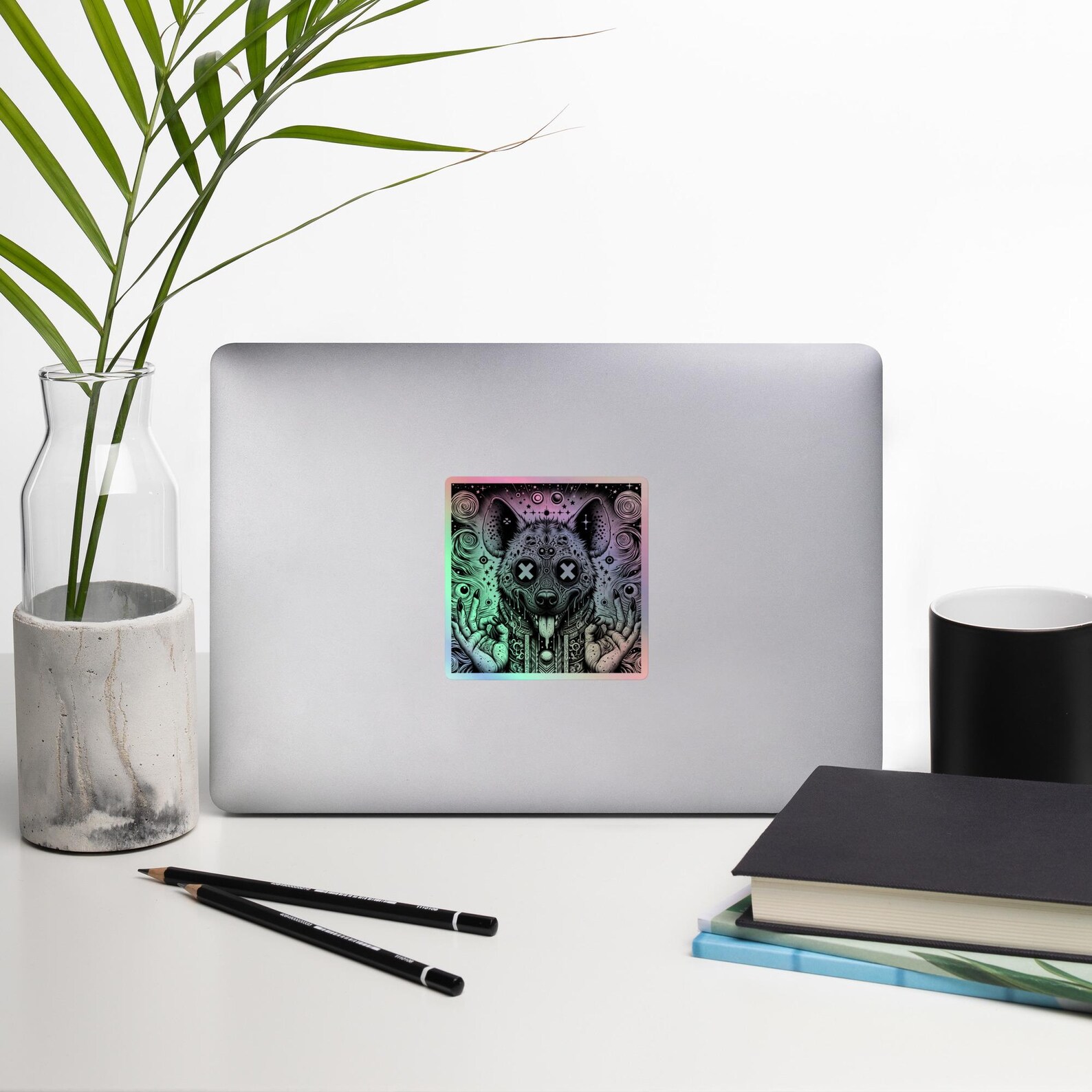 Trippy Weirdcore Oddcore Hyena Hologram Sticker Weird Horror World ...