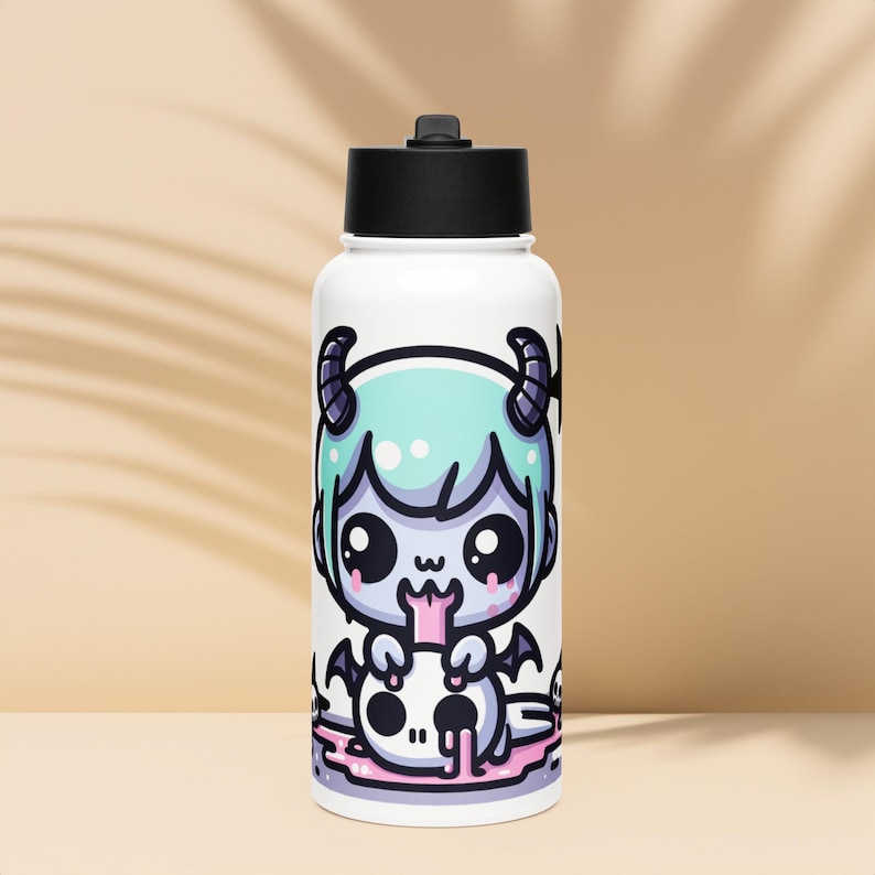 Kawaii Demon Boy Tumbler: Weirdcore Anime Stainless Steel Water Bottle ...