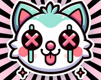 Creepy Cute Weird Axolotl Clown Vinyl Sticker Weirdcore Clowncore ...