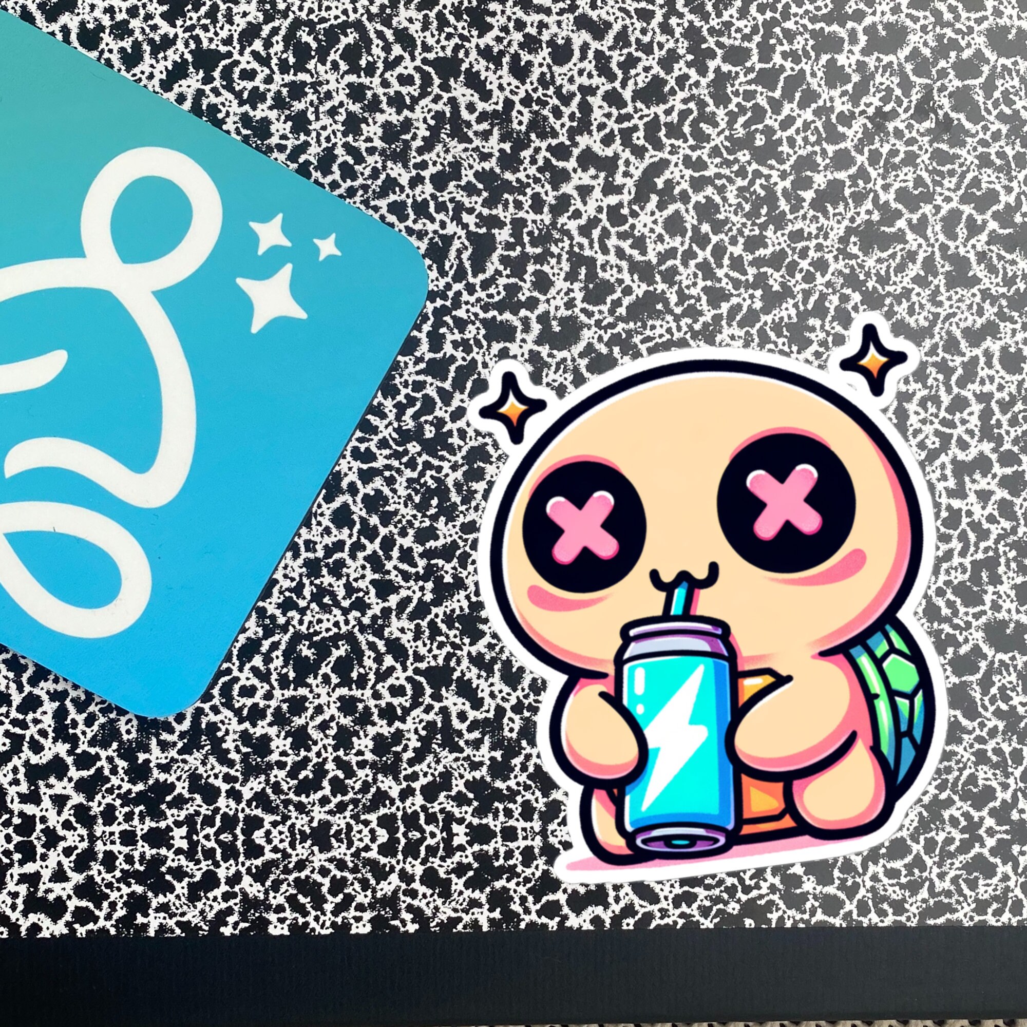 Weirdcore Turtle Vinyl Sticker, Pastel Goth Energy Drink, Waterproof - Etsy