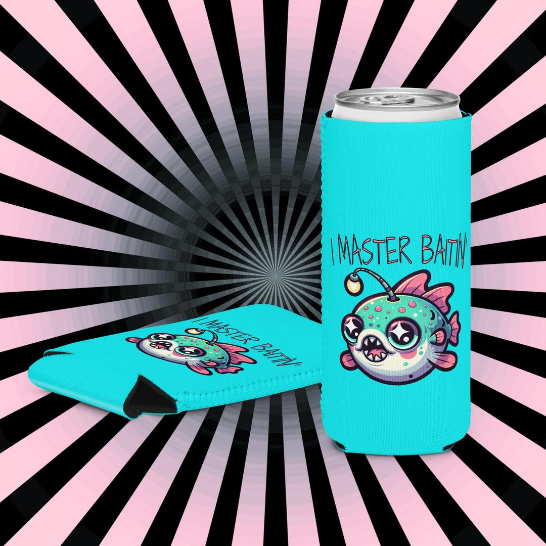 Weirdcore Kawaii Angler Fish Can Cooler Beer Pastel Goth Grunge Cozie ...