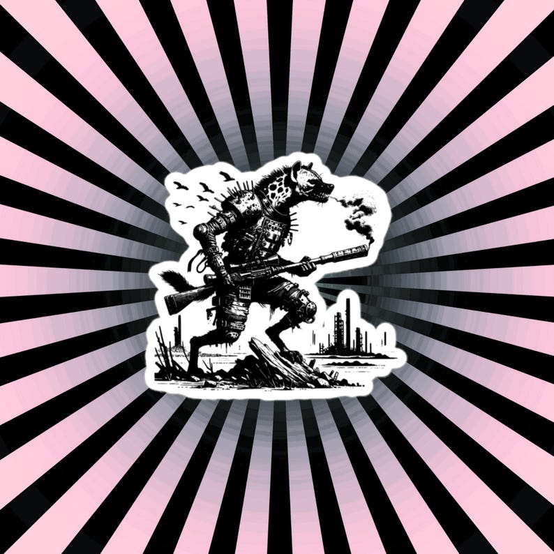 Apocalyptic Gothic Dystopian Grunge Hyena Vinyl Sticker - Etsy