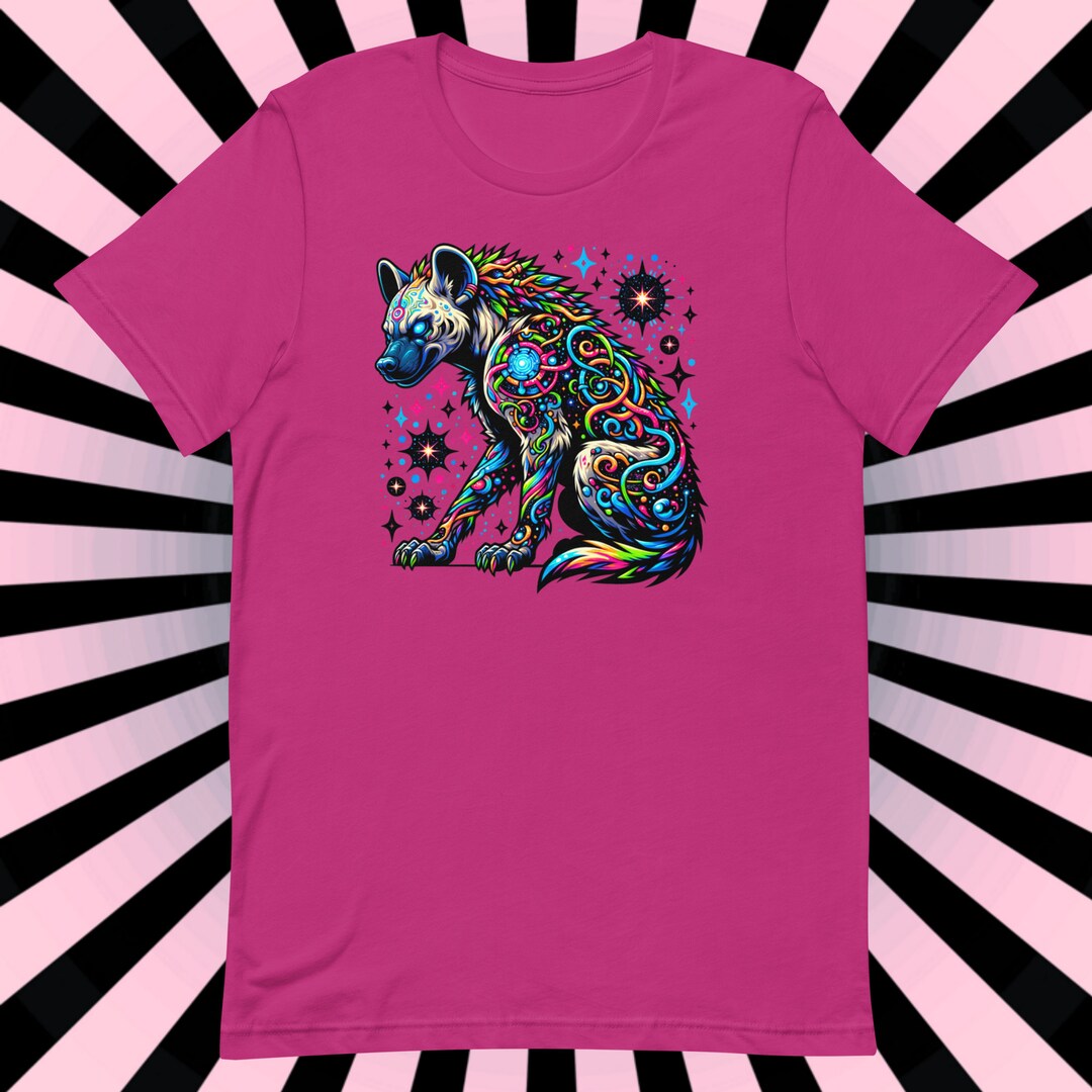 Trippy Psychedelic Spotted Hyena T-shirt Weirdcore Colorful Astral ...