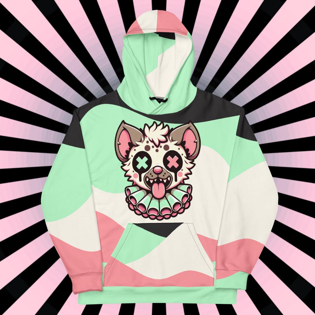 Graphic Weirdcore Creepy Hyena Clown Unisex Hoodie Y2K Clowncore Grunge ...