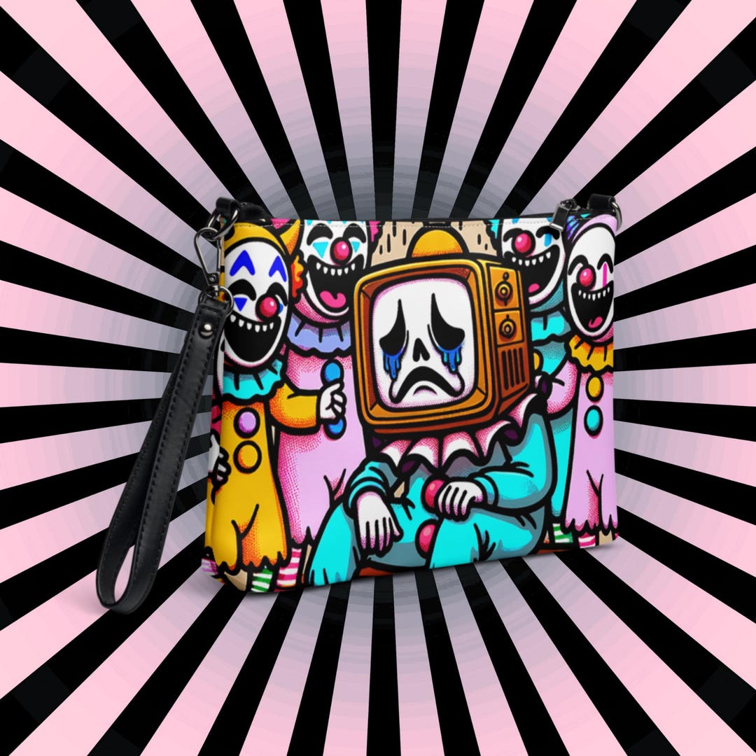 Neon Goth Horror Punkrock Weirdcore TV Clown Pastel Goth Grunge Clutch ...