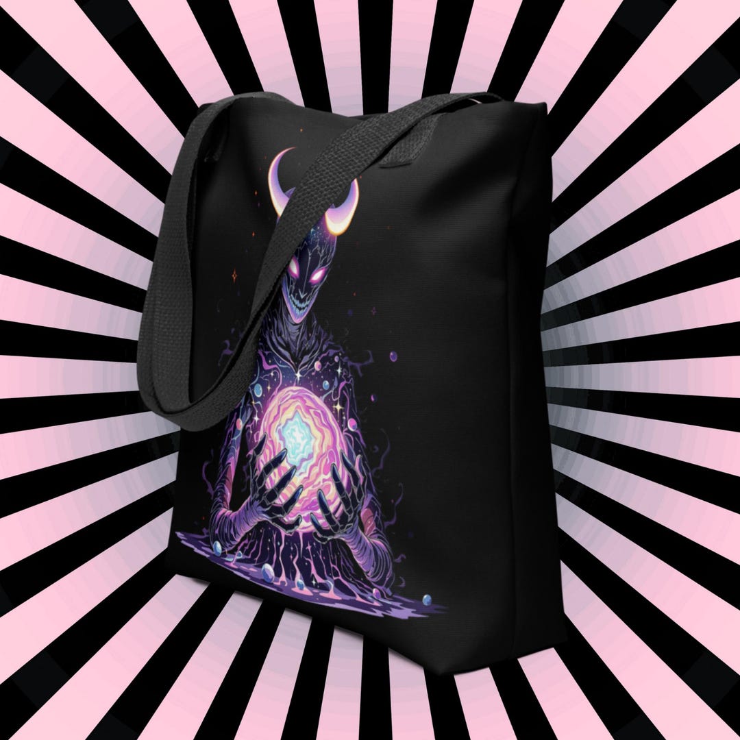 Chaos Demon Arcane Tote Bag Gothic Grunge Neon Goth Darkcore Weirdcore ...