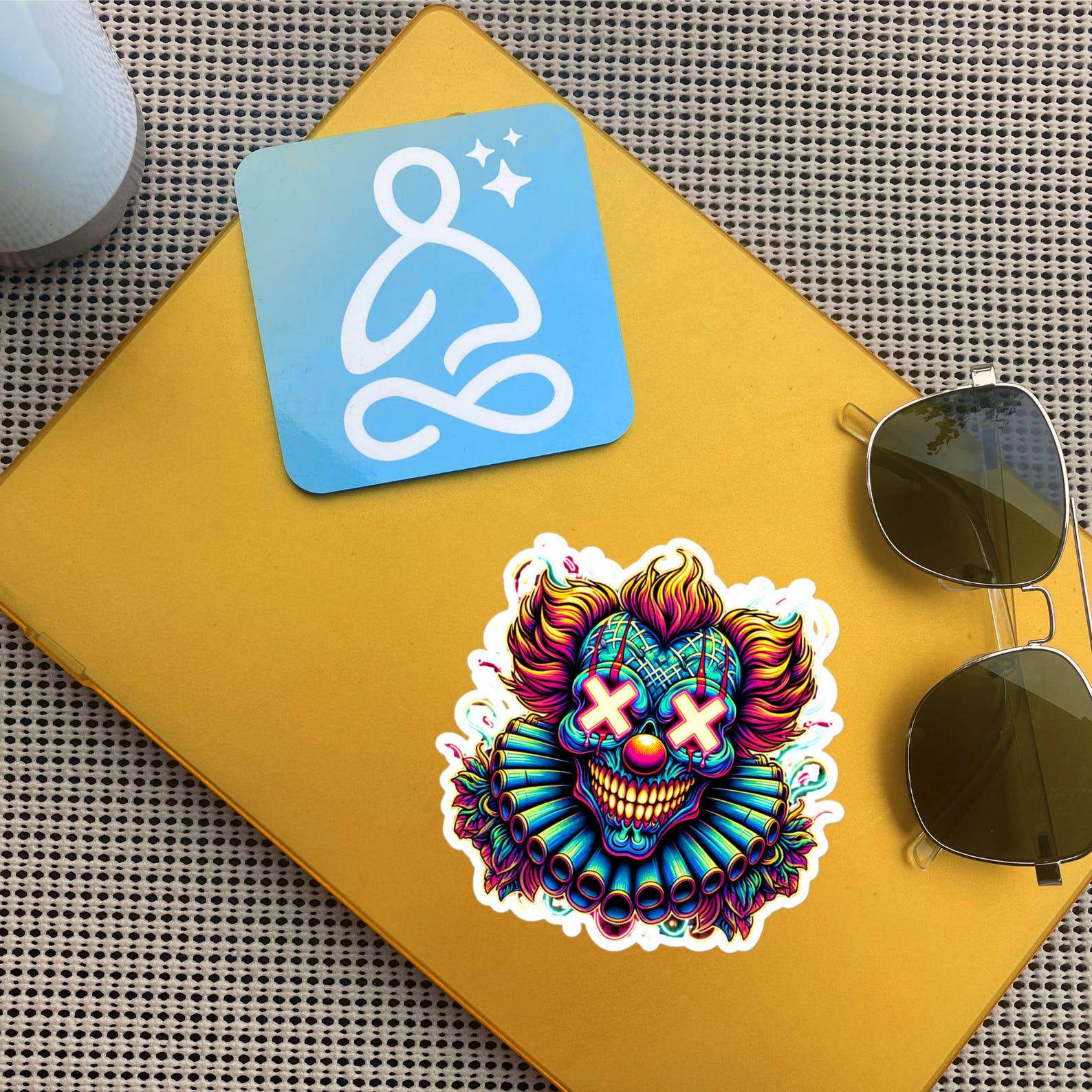 Neon Goth Weird Evil Clown Demon Vinyl Sticker Weirdcore Clowncore ...