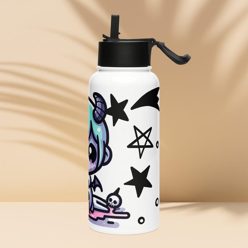 Kawaii Demon Boy Tumbler: Weirdcore Anime Stainless Steel Water Bottle ...