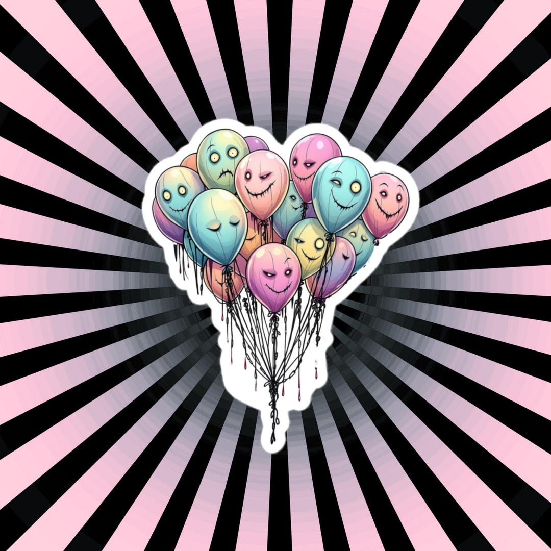 Weirdcore Pastel Goth Grunge Arcane Moody Balloons Vinyl Sticker ...