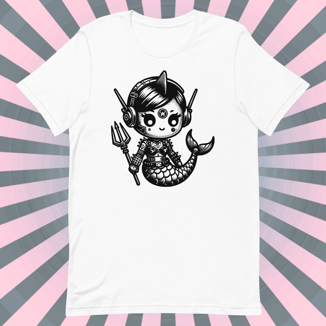 Cute Cyberpunk Cyborg Mermaid Gothic T-shirt, Dreamcore Darkcore ...
