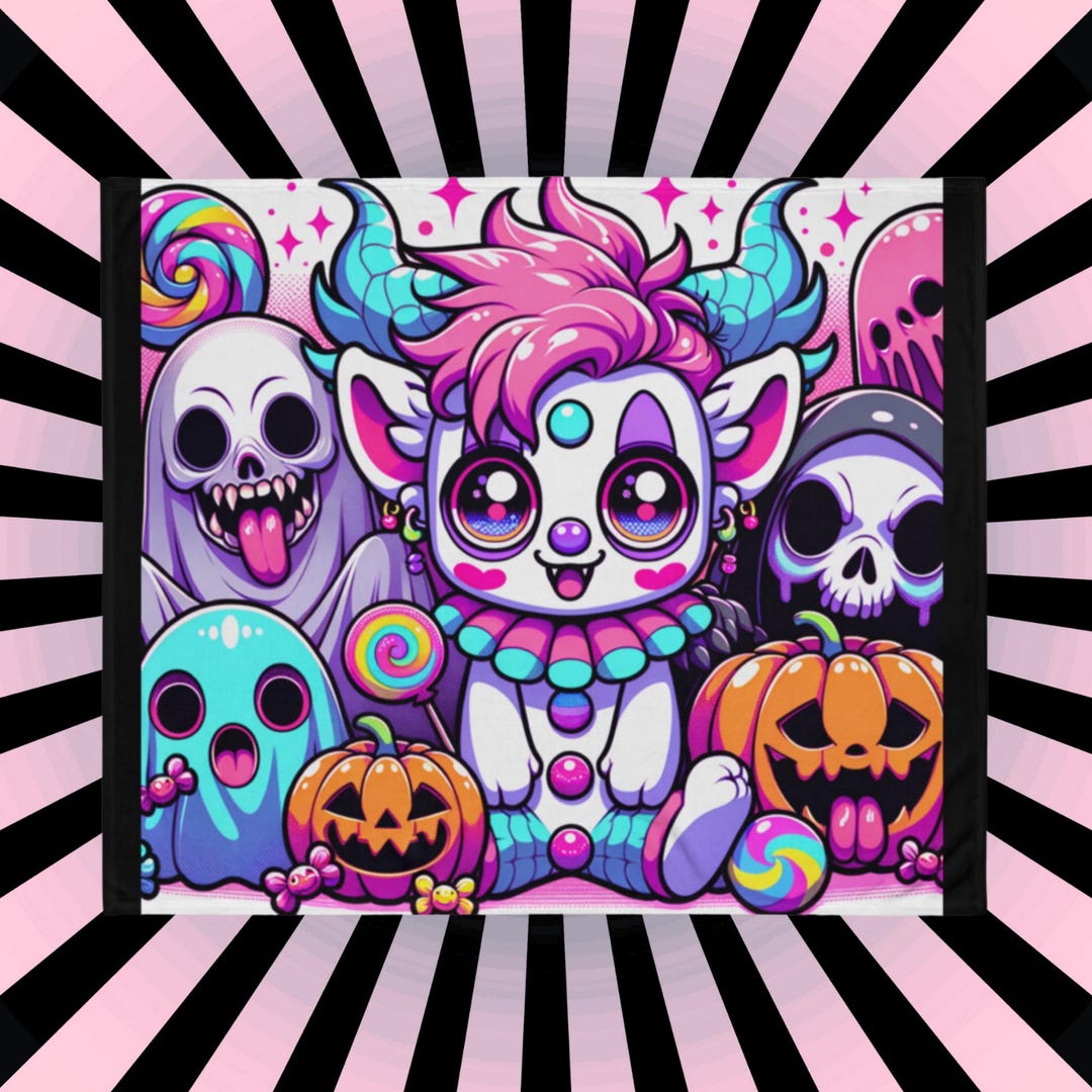 Halloween Throw Blanket: Hyena, Ghosts, Pumpkins, Spooky Decor - Etsy