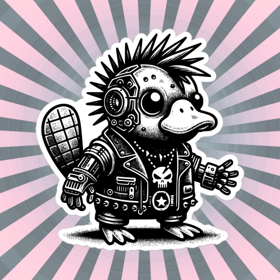 Gothic Grunge Punkrock Cyborg Platypus Sticker Vinyl Waterproof ...
