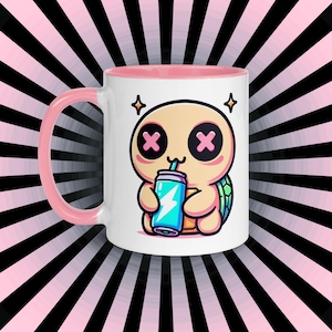 Colorful Weirdcore Mug of Cute Turtle Kawaii Anime Cute Caffeinated ...